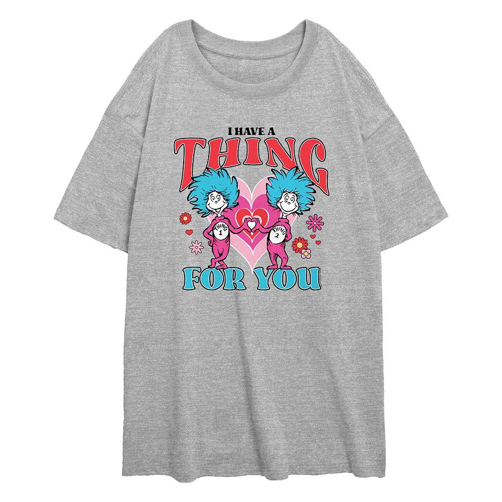 Juniors' Dr. Seuss Thing 1 And Thing 2 I Have A Thing For You Oversized ...