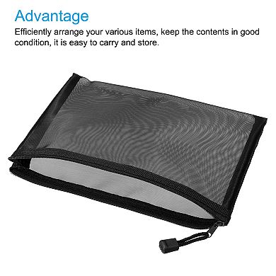 Mesh Zipper Bags, A5 Nylon Zip Pouch Pencil Case Storage Pockets for ...