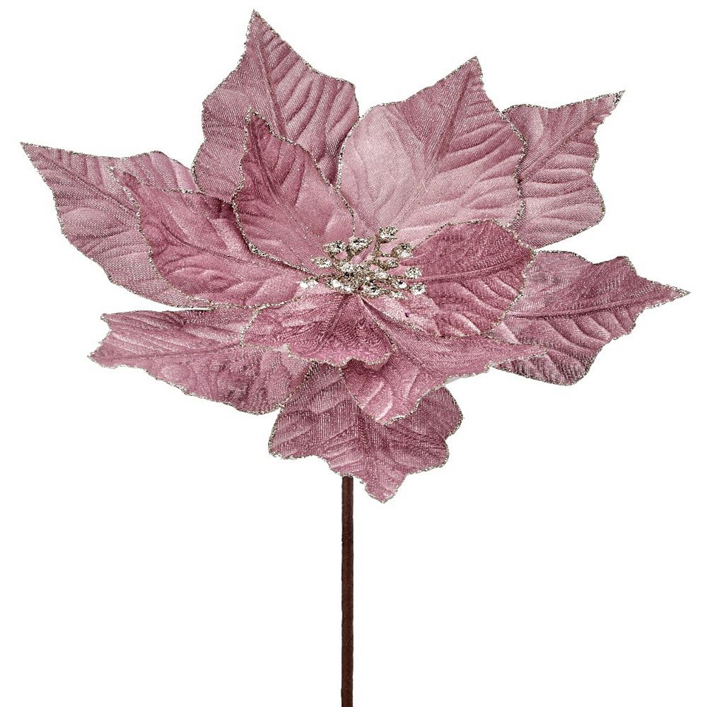 24" Rich Mauve Velvet Poinsettia Flower Elegant Christmas Floral Decoration