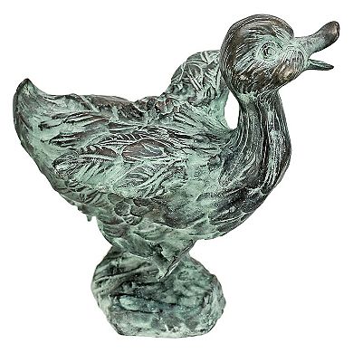 Lindell Pond Bronze Ducks Spitting Garden Statue: Dancing Duck