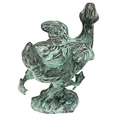 Lindell Pond Bronze Ducks Spitting Garden Statue: Dancing Duck