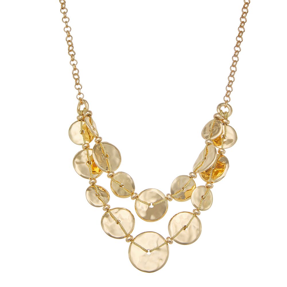 Napier Gold Tone 16 in. Glitzy Multi-Row Necklace
