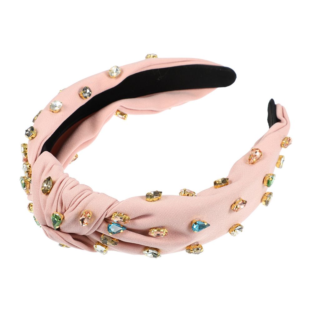 1 Pc Headband Full of Diamonds Women Knotted Fashion Pleated Headband