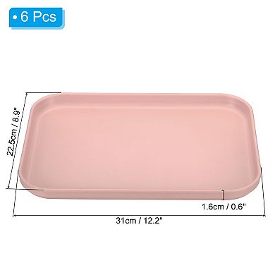 Plastic Fast Food Serving Tray, 6 Pcs 12.2" x 8.9" Reusable Rectangular ...