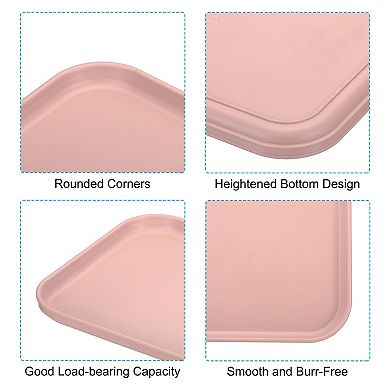 Plastic Fast Food Serving Tray, 6 Pcs 12.2" x 8.9" Reusable Rectangular ...