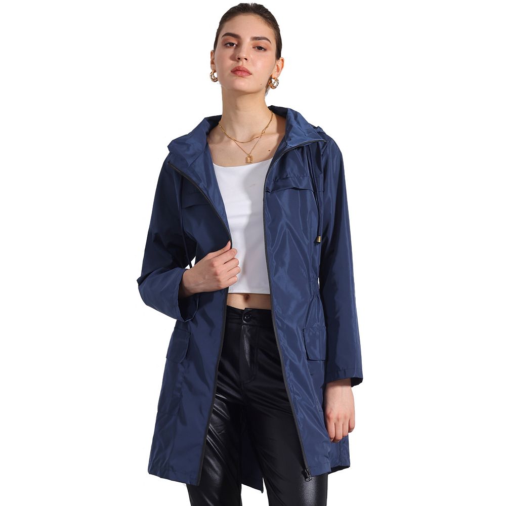 Windbreaker Trench Coat for Women's Lightweight Hooded Raincoat ...