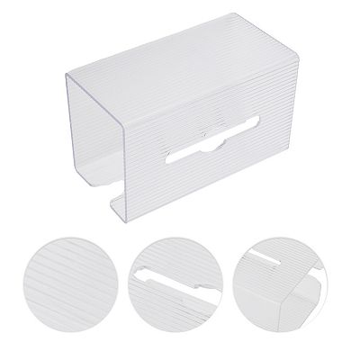 1 Pc Small Vertical Lines Tissue Box Cover for Bedroom Table Clear