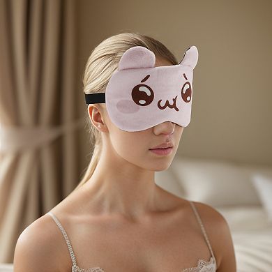 Soft Cartoon Cute Sleep Mask Pink Eye Shade Cover for Travel for Rest 1 Pc