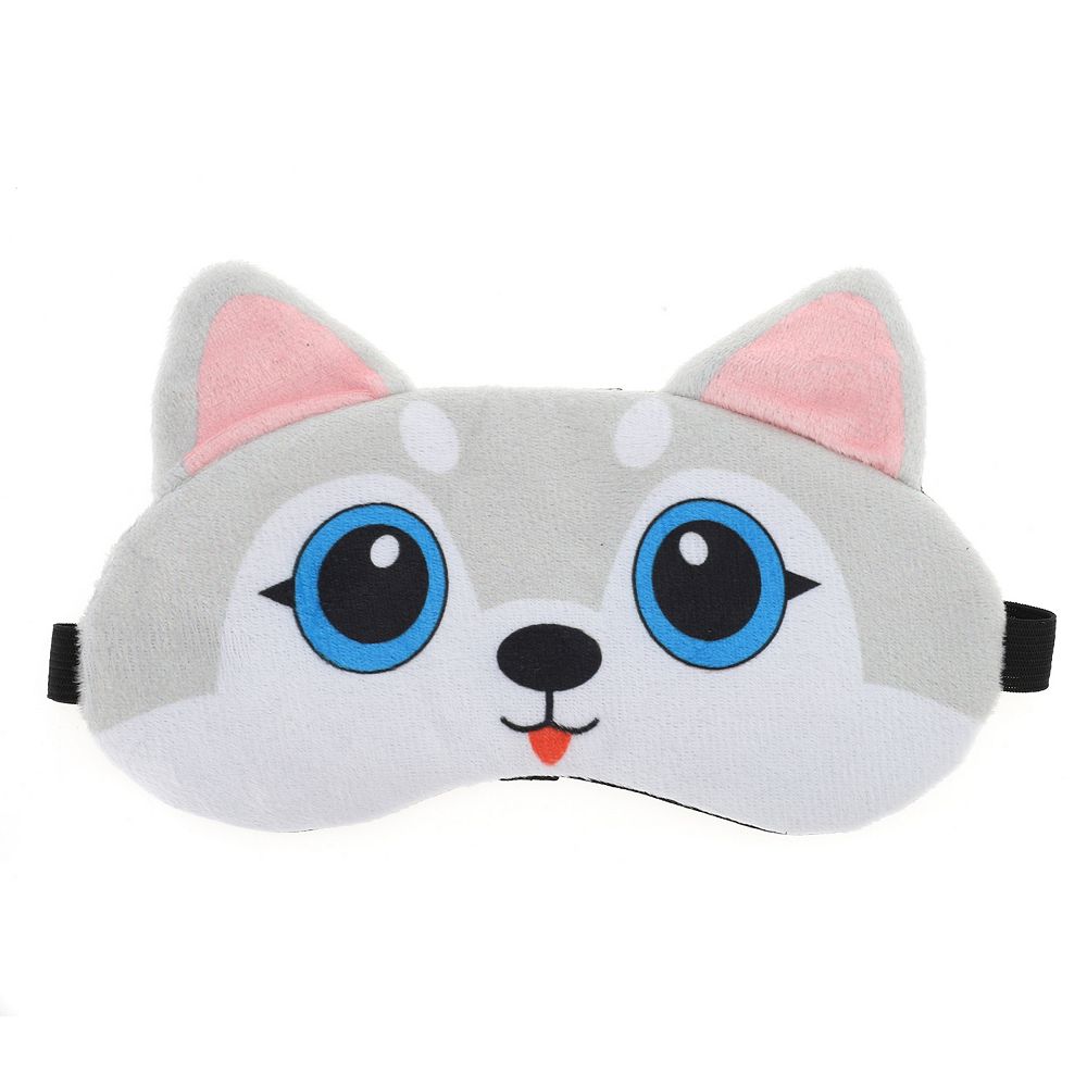 Soft Cartoon Dog Sleep Mask Light Grey White Eye Shade Cover for ...
