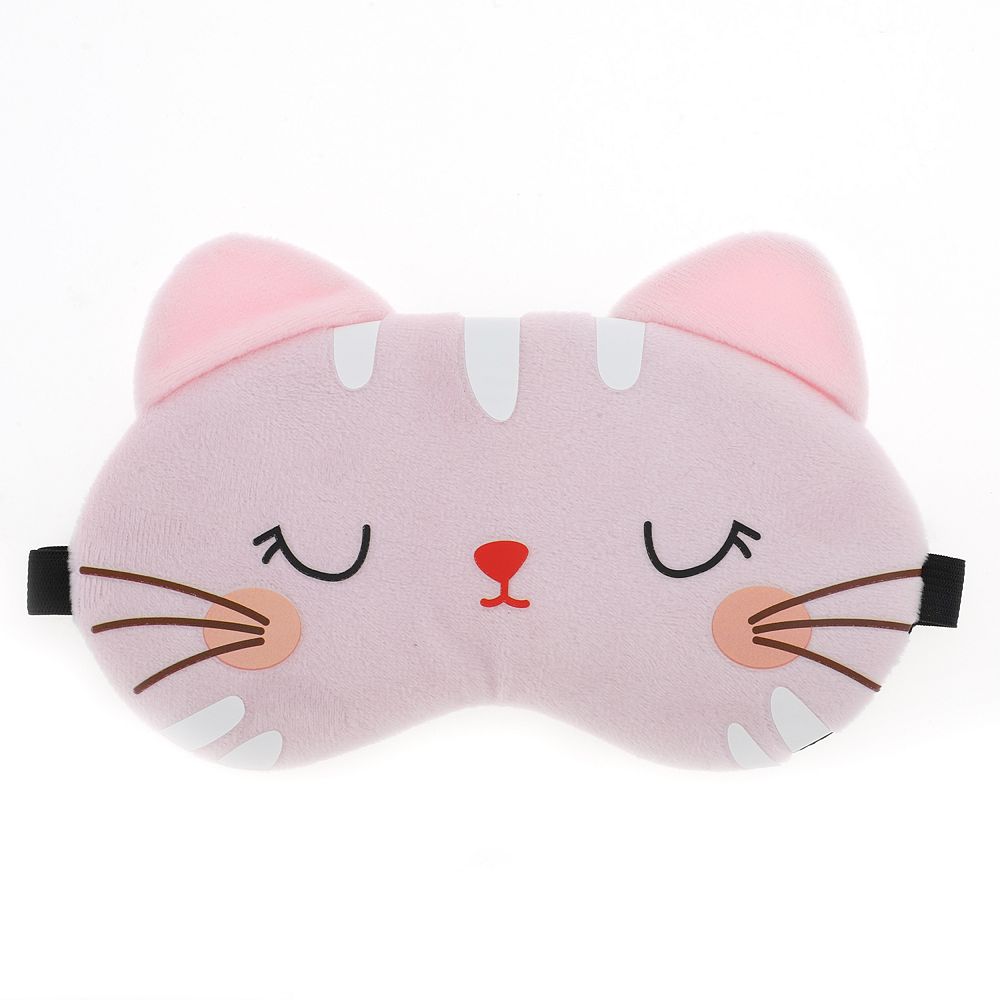 Soft Cartoon Cat Sleep Mask Pink Eye Shade Cover for Light Meditation 1 Pc