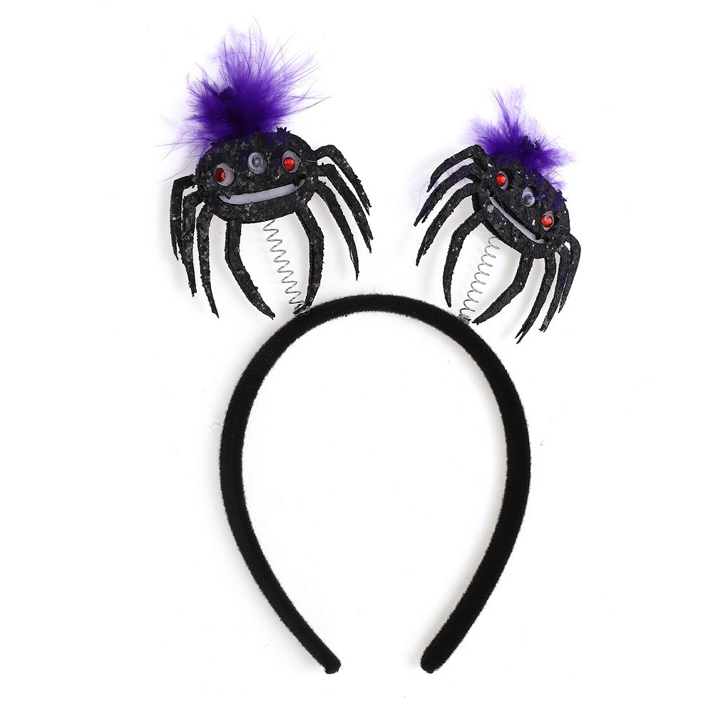 Novelty Spiders Pattern Headband 4.72" Diameter Black Purple 1 Pc
