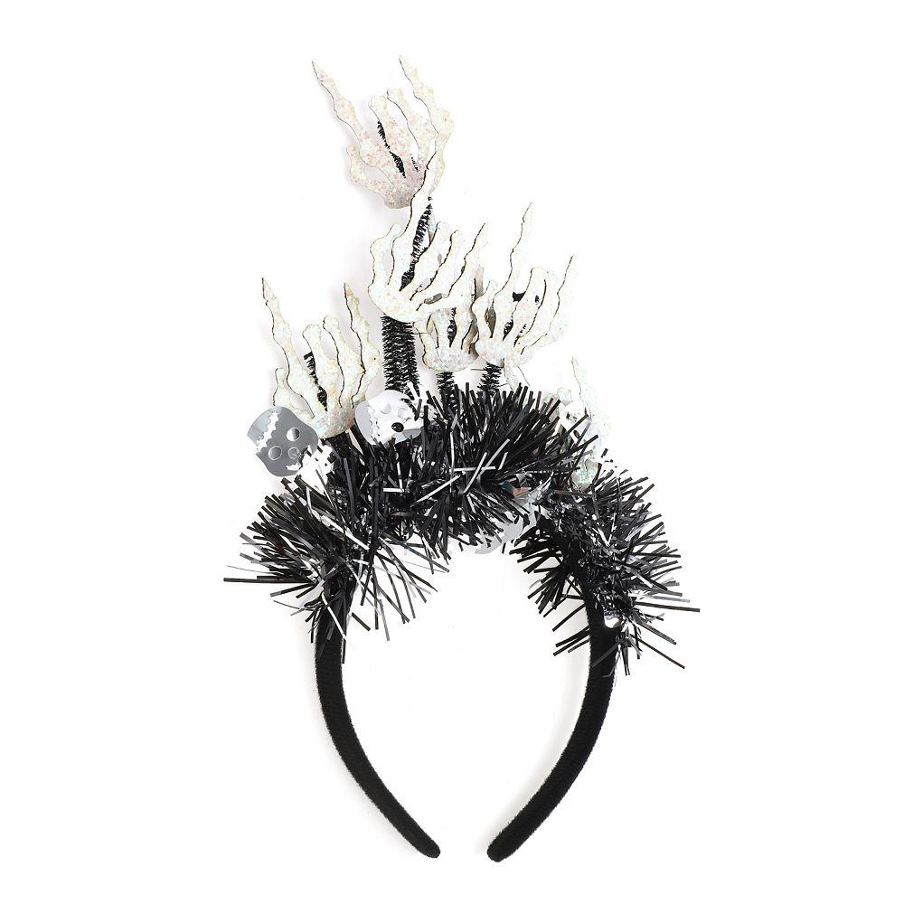 Classic Skeleton Hand Pattern Headband Black White 1 Pc