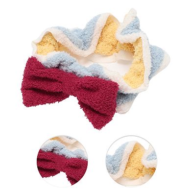 Cute Plush Washing Face Knot Bow Headwrap for Women 8.27"x2.76" 1 Pc