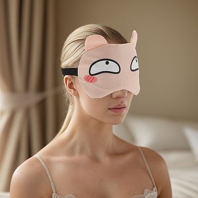 Soft Cartoon Smug Expression Sleep Mask Pink Eye Shade Cover for Travel ...