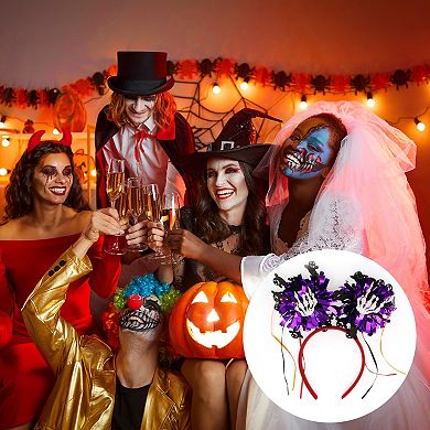 Novelty Skeleton Hand Pattern Headband Red Purple 1 Pc