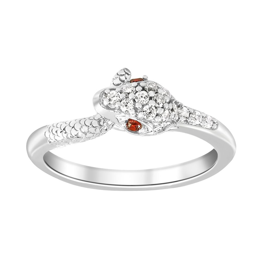 SIRI Sterling Silver Rhodium-Plated White Cubic Zirconia and Garnet ...