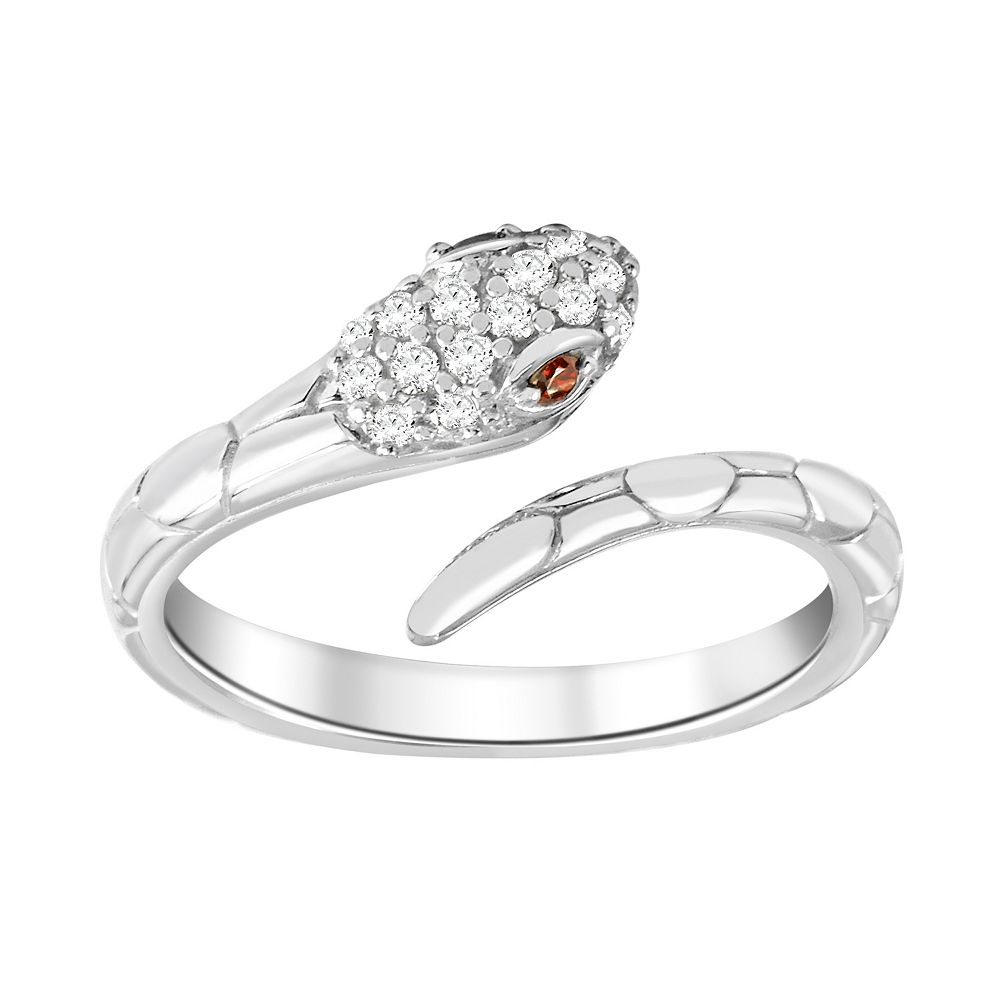 SIRI Sterling Silver Rhodium-Plated White Cubic Zirconia and Garnet ...