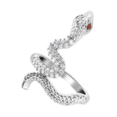 SIRI Sterling Silver Rhodium-Plated White Cubic Zirconia and Garnet ...