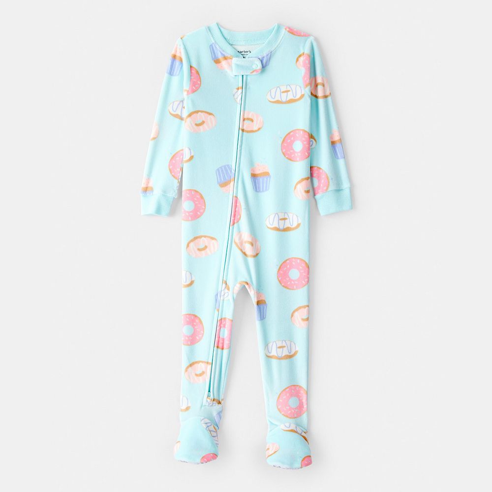 Baby & Toddler Girl Carter's Donuts DreamPlush Long-Sleeve Snug Fit One ...