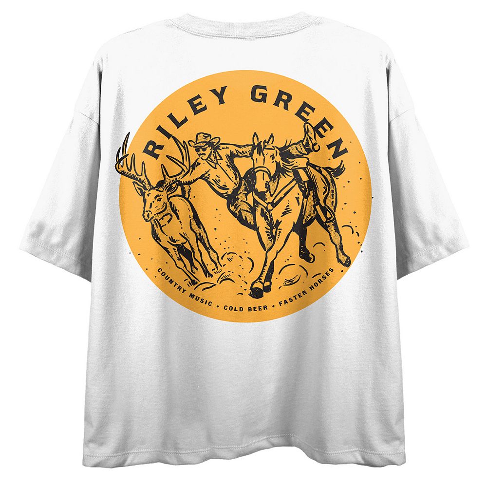 Juniors' Riley Green Cowboy Chasing Short Sleeve Tee