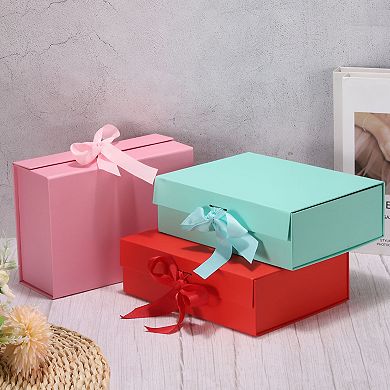 10"x8"x3" Magnetic Gift Box, Collapsible Paper Party Favor Boxes with ...