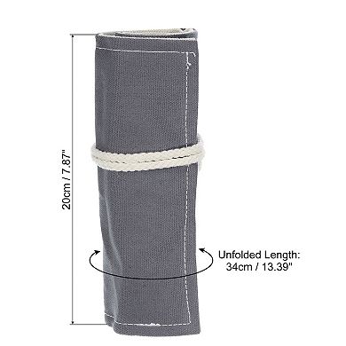 Handmade Roll Up Pencil Case, Canvas Pencil Wrap Pouch Pen Holder ...
