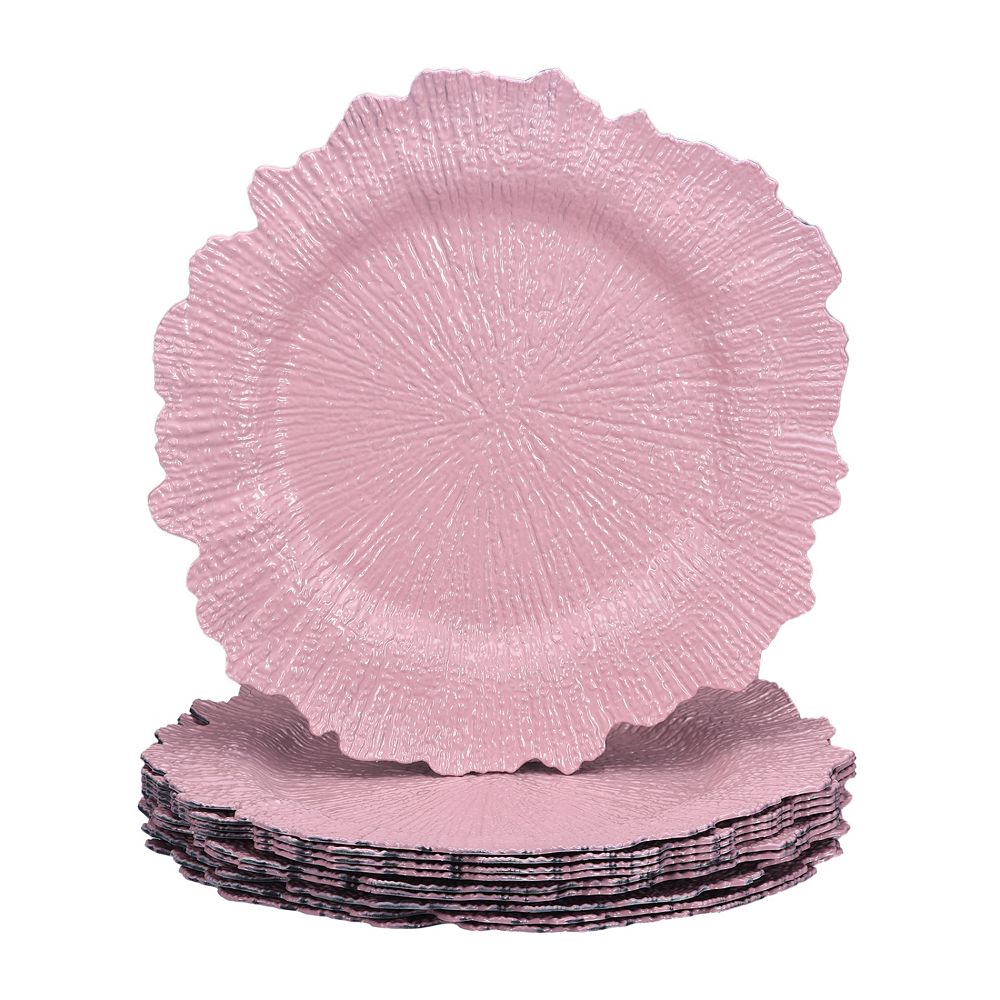 10pcs Reef Charger Plates Bulk, 13 inch Plastic Floral Charger Plates ...