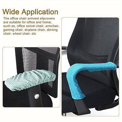 2 Pcs Office Chair Arm Covers, Chair Armrest Covers Stretchable ...