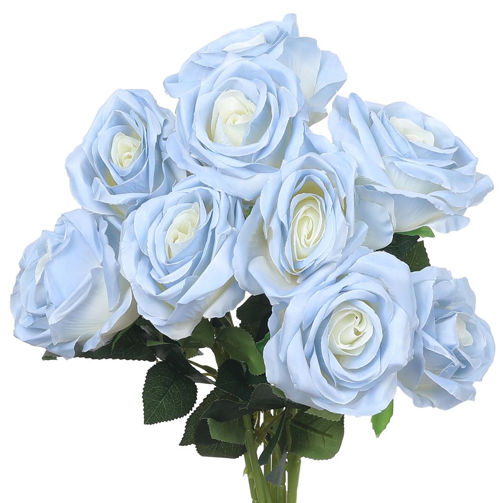 Artificial Rose Flower, 10pcs Silk Fake Rose with Long Stem Rose ...