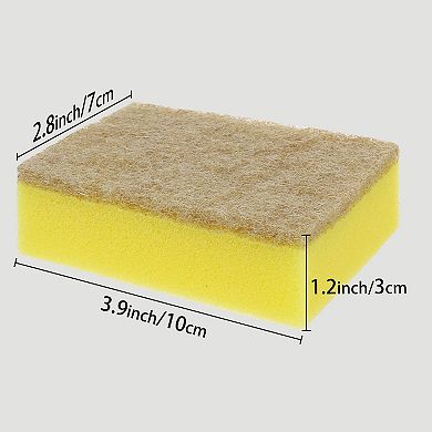 6 Pcs Dual Sided Kitchen Dish Sponges, Non Scratch Reusable Cleaning ...