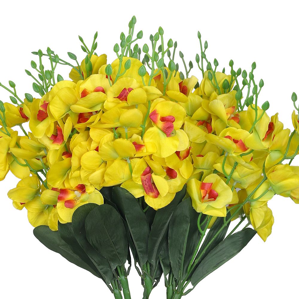 Artificial Phalaenopsis Flowers 6 Pcs Real Touch Orchids Flower ...