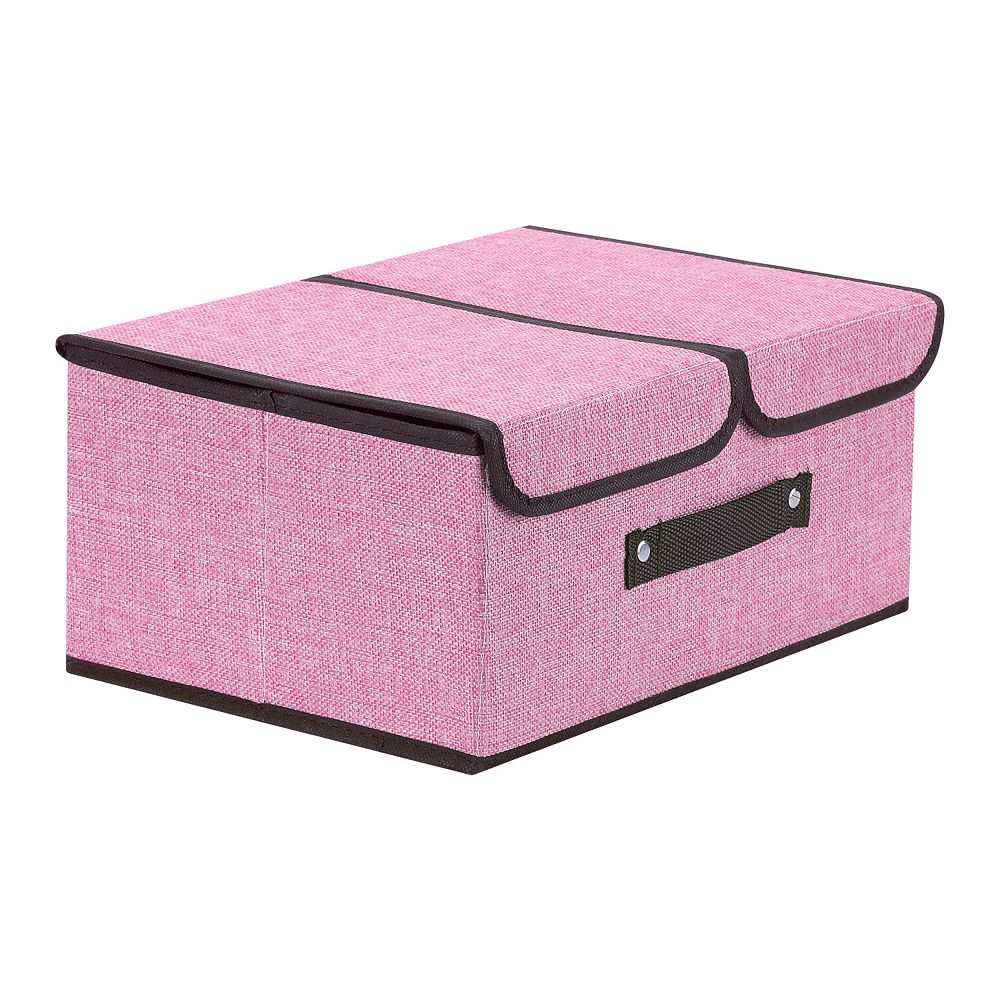 Collapsible Storage Bin Basket with Handle and Lid for Shelves Closet ...