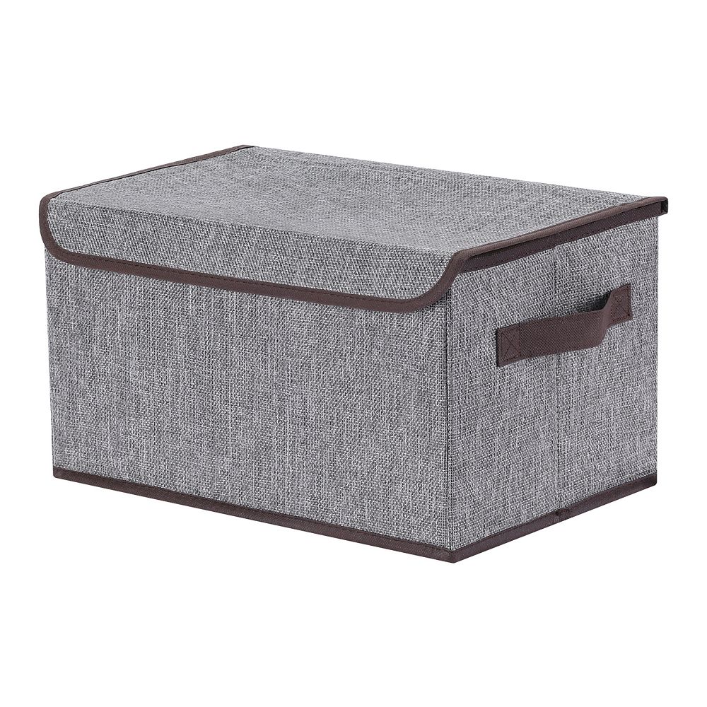 Fabric Storage Bin Cube with Handles and Lid for Shelves Closet ...