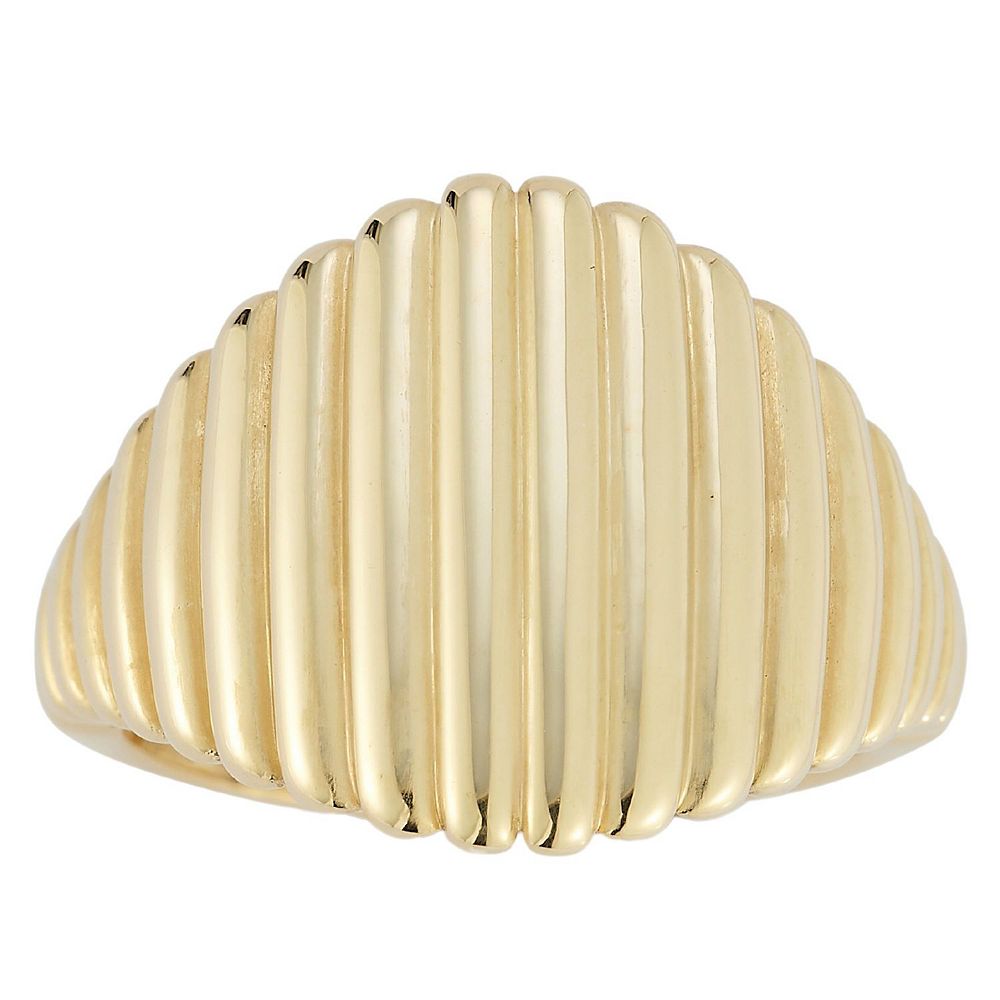 LUMINOR GOLD 14k Gold Bold Ribbed Signet Ring