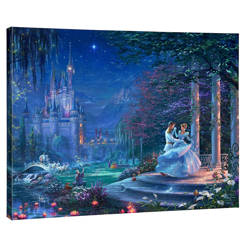 Disney's Cinderella Thomas Kinkade Disney Dancing Scene Canvas Wall Art