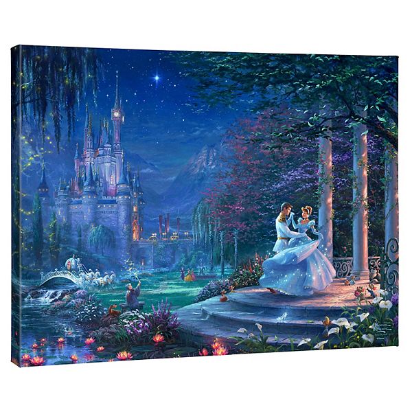 Disney's Cinderella Thomas Kinkade Disney Dancing Scene Canvas Wall Art