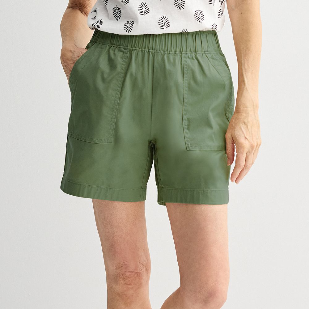 Petite Croft & Barrow® Pull On Twill Shorts