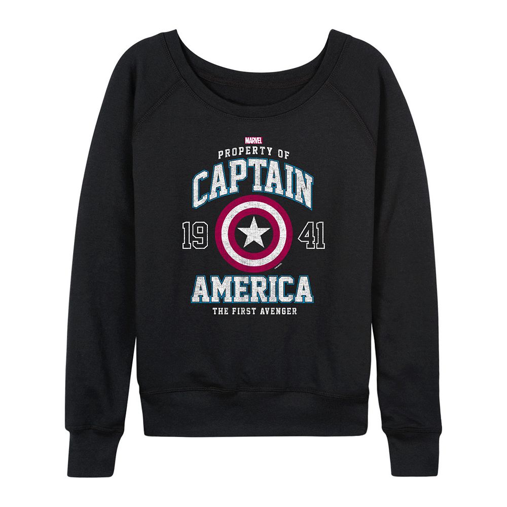 Women's Marvel Captain America Collegiate French Terry Long Sleeve Tee