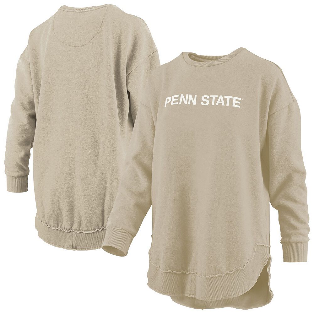 Women's Pressbox Tan Penn State Nittany Lions Poncho Fleece Pullover ...