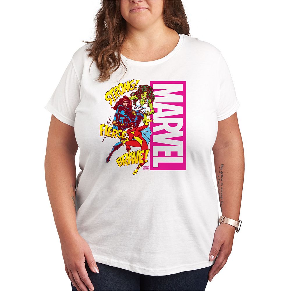 Plus Size Marvel Women Strong Fierce Graphic Tee