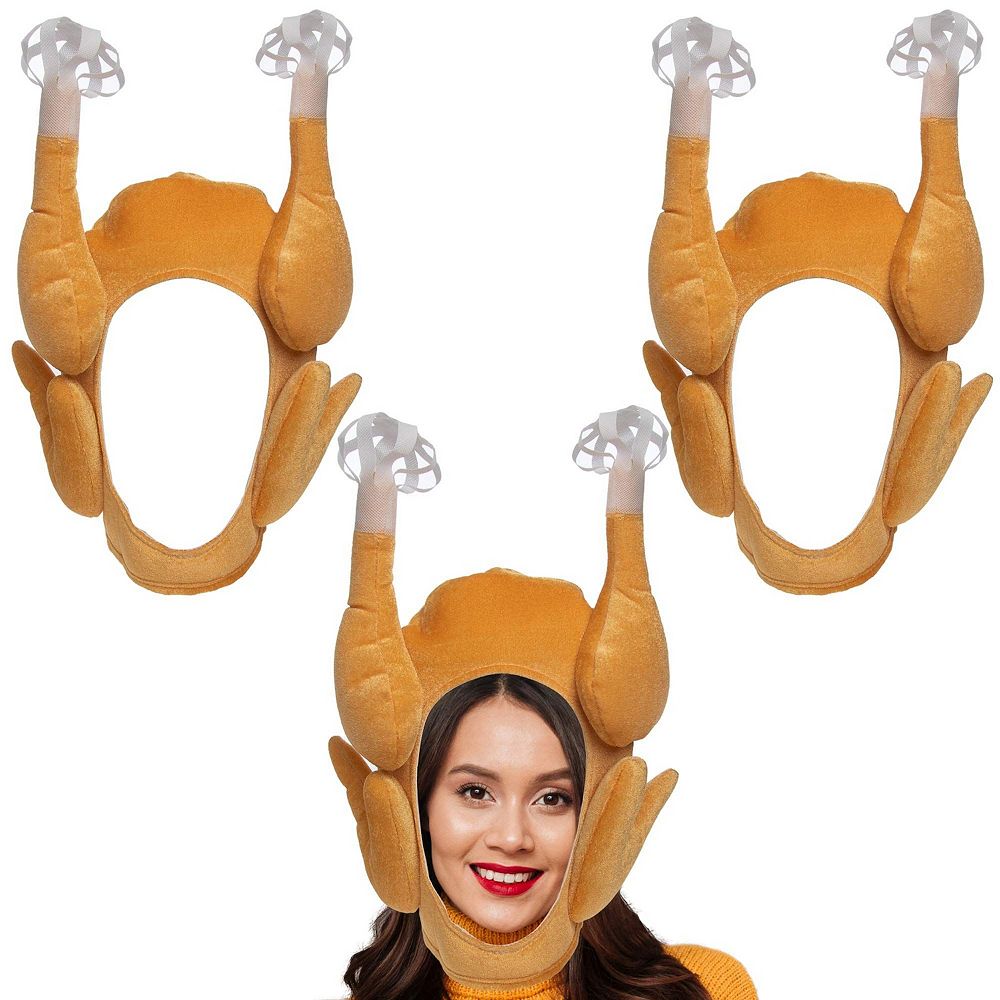 3 Pack Turkey Hats for Thanksgiving, Funny Hats for Adults, Ideal ...