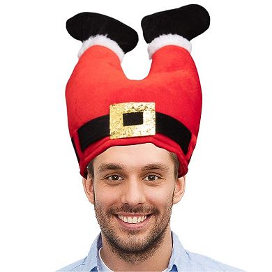 13” Santa Legs Hat, Humorous Inverted Santa’s Silly Hat with Classic ...
