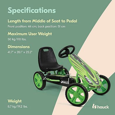 Hauck Speedster Pedal Go Kart with Adjustable Bucket Seat for Kids Ages ...