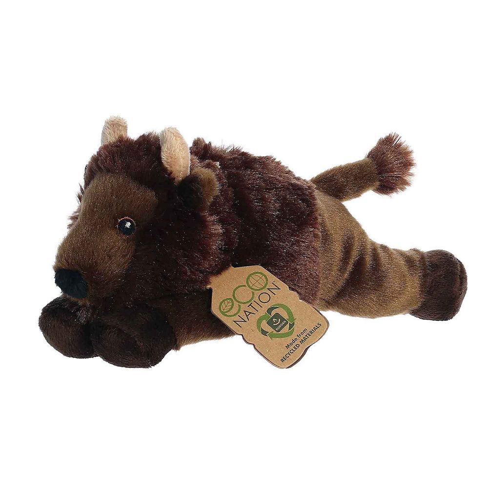 Aurora Small Brown Eco Nation Eco Softies 8" Bison Stuffed Animal
