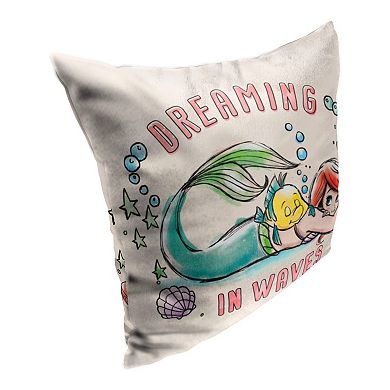 Disney Little Mermaid Classic Dreaming In Waves Printed Throw Pillow