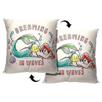Disney Little Mermaid Classic Dreaming In Waves Printed Throw Pillow