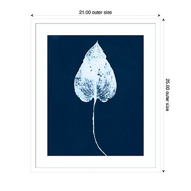 Cyanotype Leaf III by Jason Johnson Wood Framed Wall Art Print
