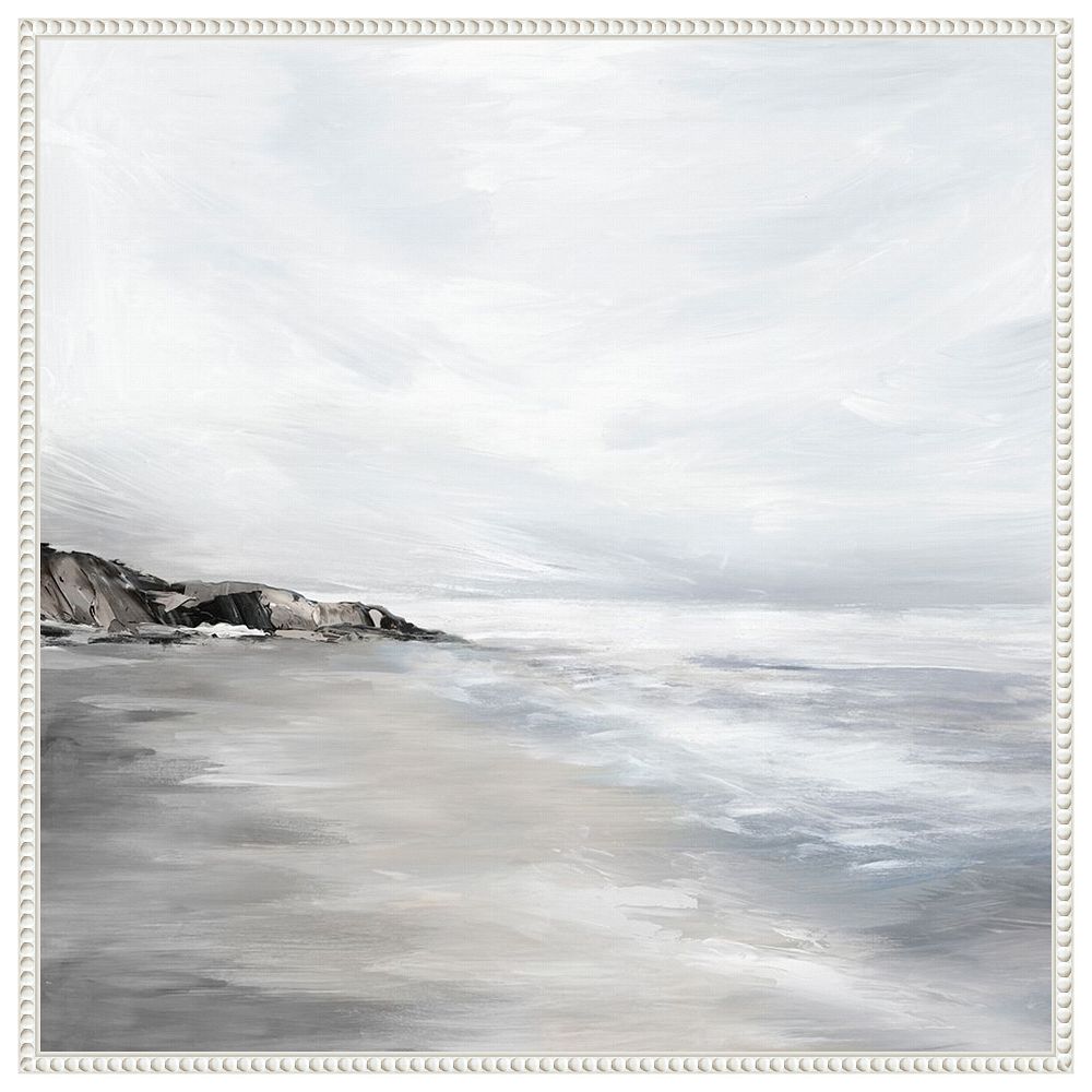 Silver Waves by Luna Mavis Framed Canvas Wall Art Print