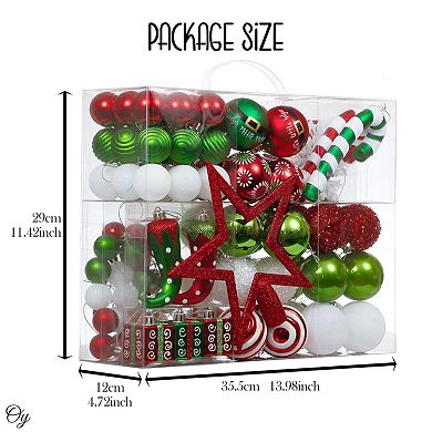 Mega Elf Christmas Ornament Bundle Set, 100 Pieces of Greens, Reds ...