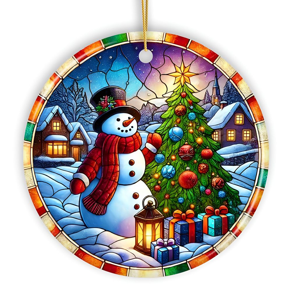 Winter Festivity Top Hat Snowman Ornament, Radiant Tree with Holiday ...